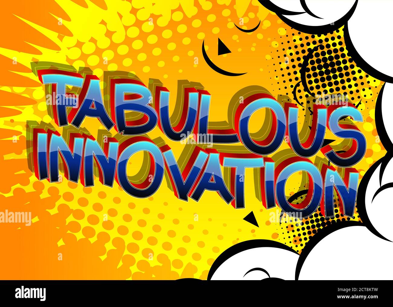 Fabulous Innovation Comic book style cartoon words on abstract comics ...