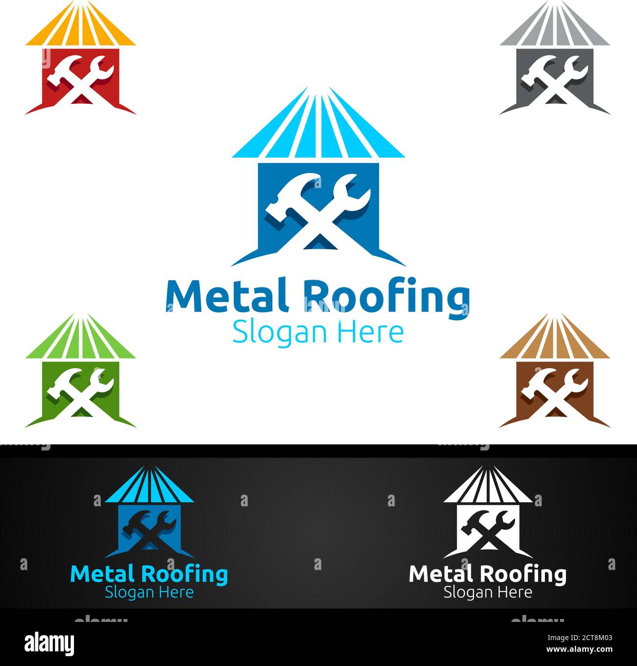 Metal Roofing Logo for Shingles Roof Real Estate or Handyman ...