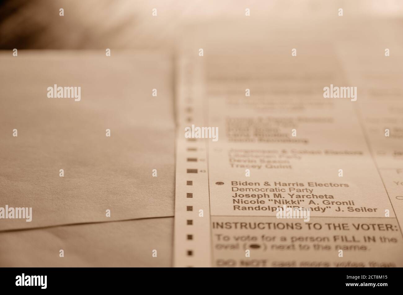 Official 2020 US general election ballot for president Stock Photo - Alamy