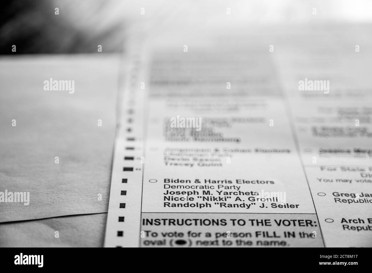 Official 2020 US general election ballot for president Stock Photo - Alamy