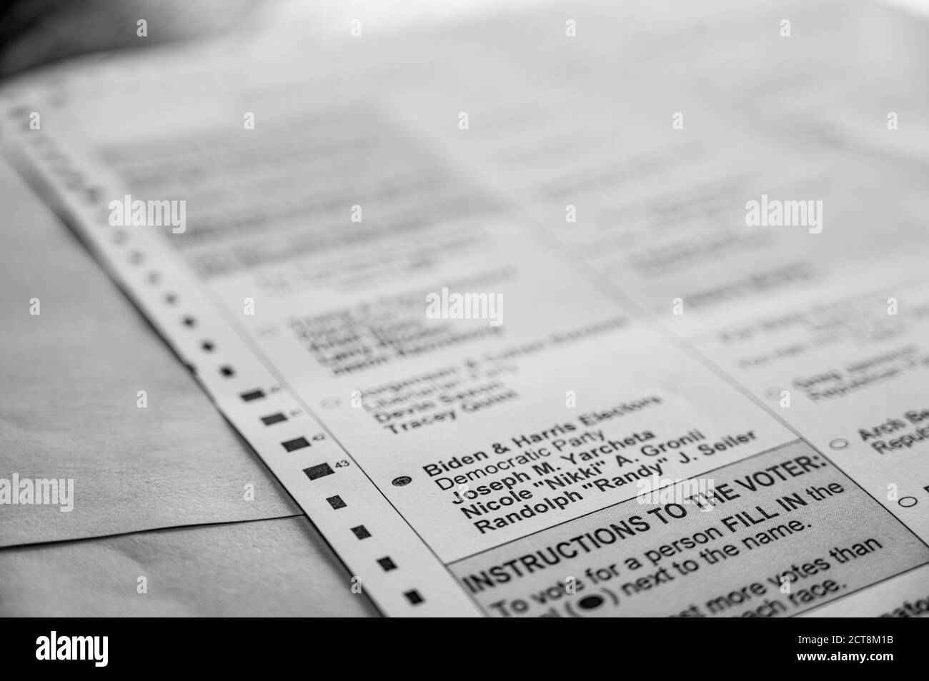 Official 2020 US general election ballot for president Stock Photo - Alamy