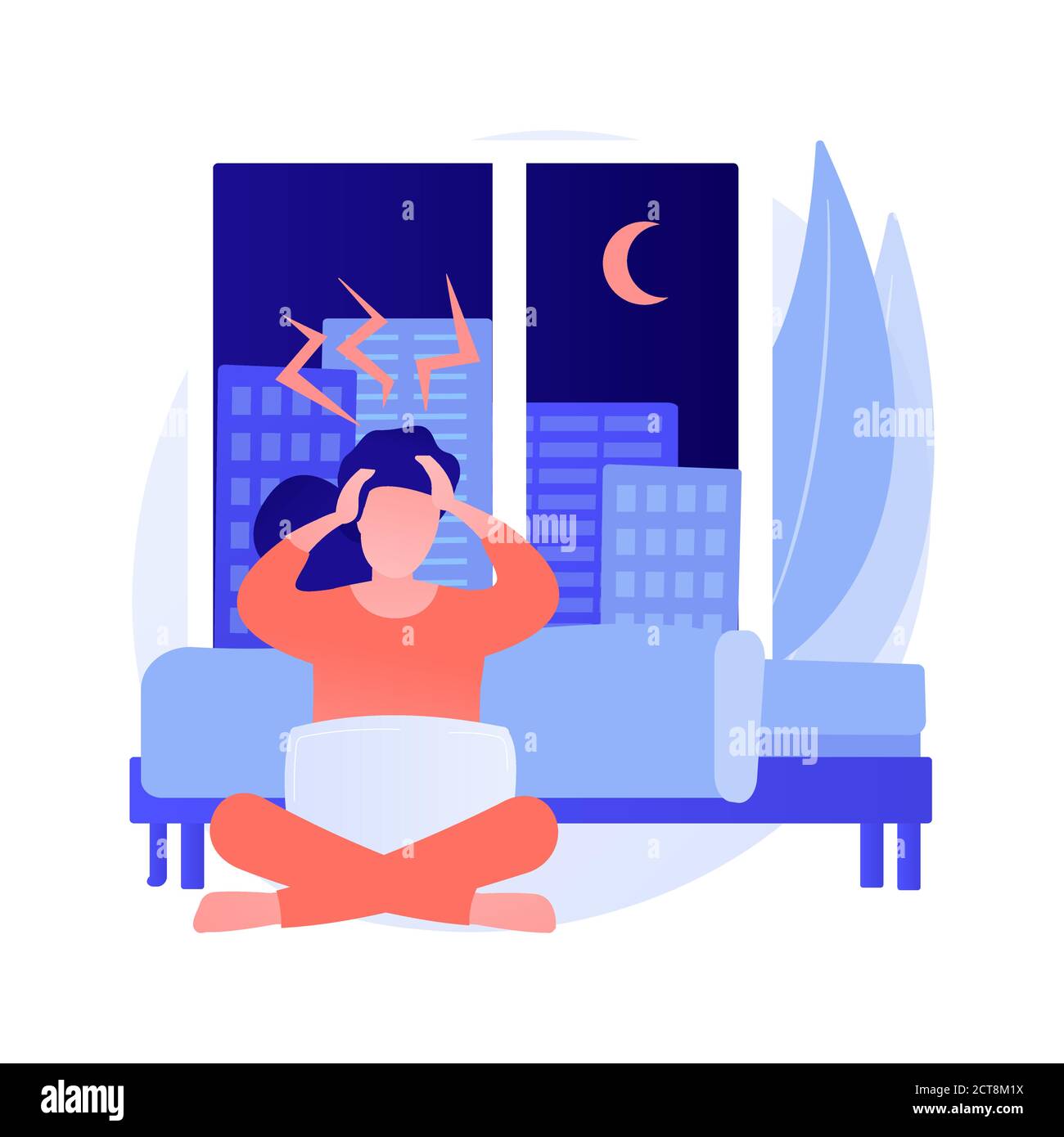 Sleep behavior disorder abstract concept vector illustration Stock ...