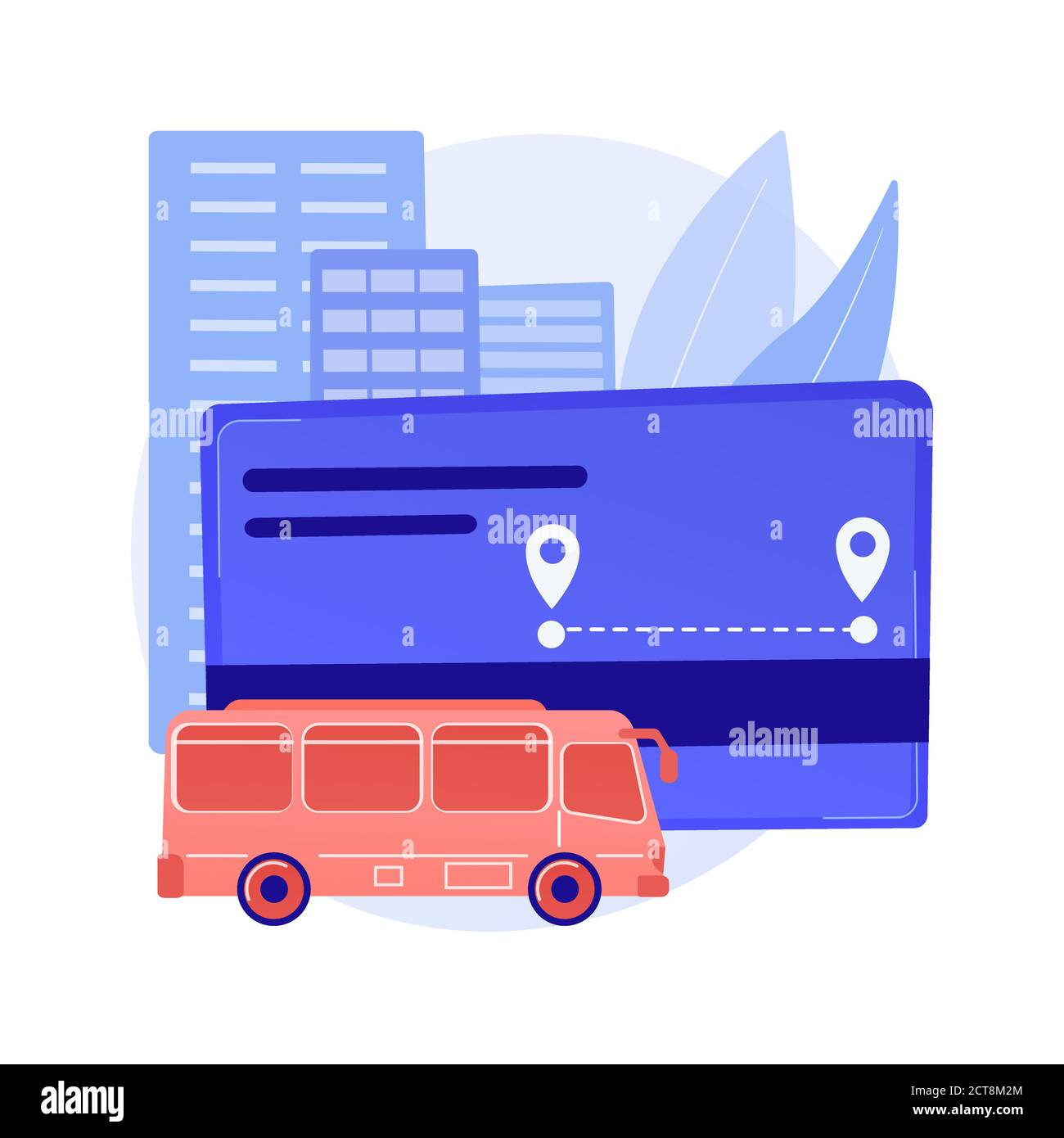 Public transport travel pass card abstract concept vector illustration ...