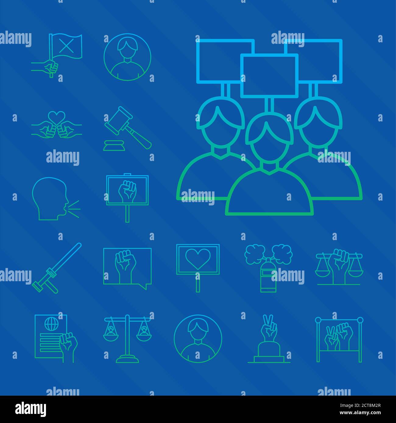 human rights degraded style set icons vector design Stock Vector Image ...