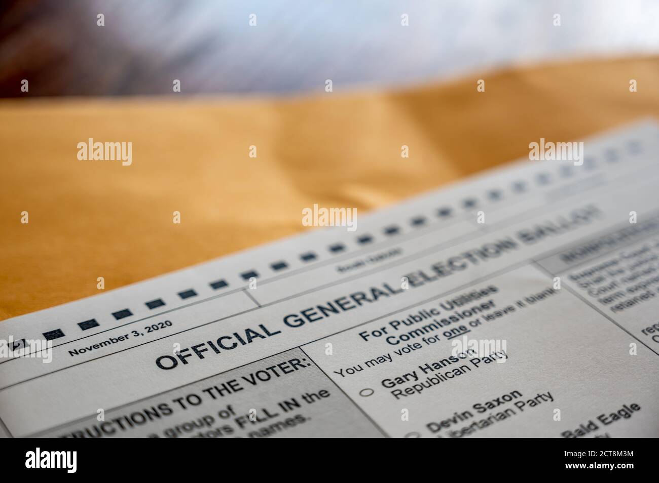 Official 2020 US general election ballot for president Stock Photo - Alamy