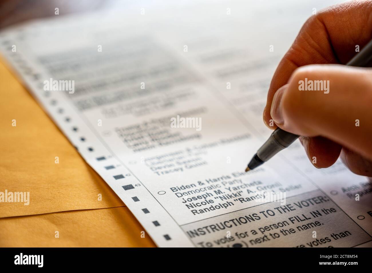 Official 2020 US general election ballot for president Stock Photo - Alamy