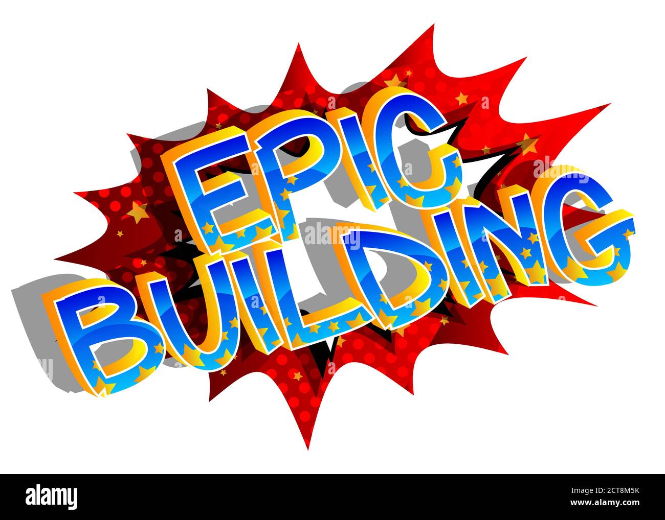 Epic Building Comic book style cartoon words on abstract comics ...