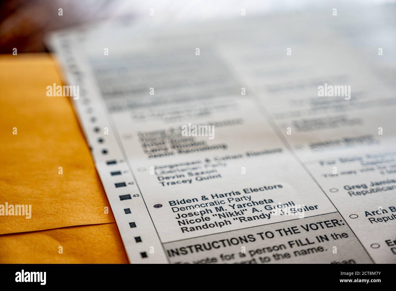 Official 2020 US general election ballot for president Stock Photo - Alamy