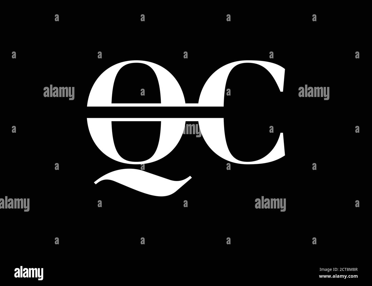 Initial Monogram Letter Q C Logo Design Vector Template. Q C Letter ...