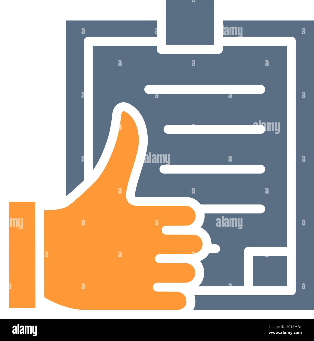 Clipboard with thumb up colored icon. Approved test, user questionnaire ...