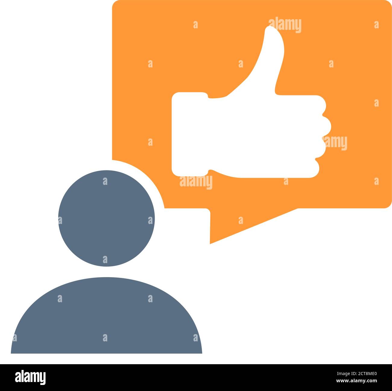 Human with thumb up in speech bubble colored icon. Like, user feedback ...