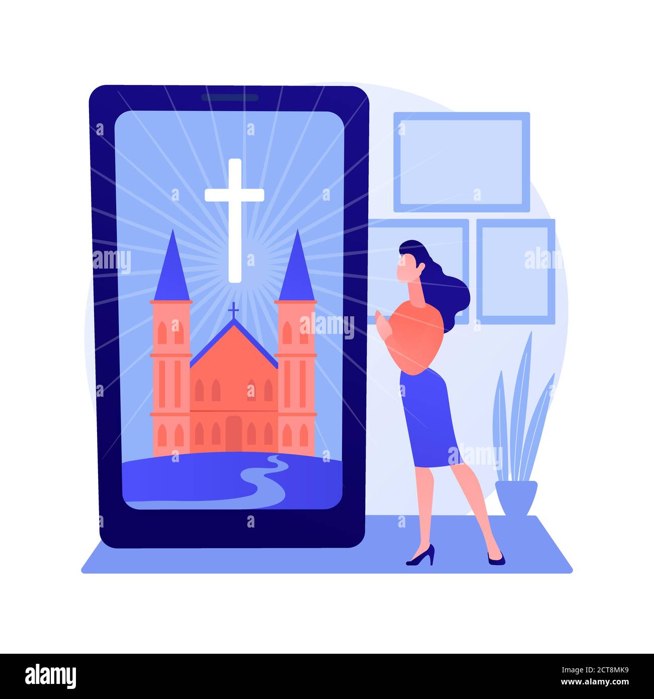 Online church abstract concept vector illustration Stock Vector Image ...