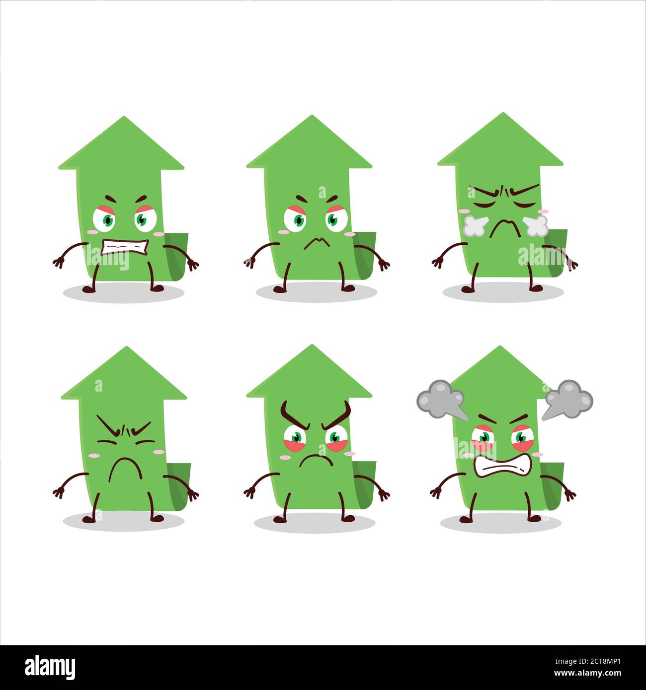Arrow up cartoon character with various angry expressions Stock Vector ...