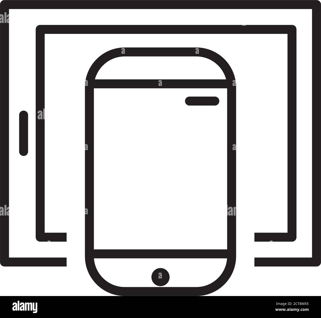 smartphone and tablet devices tech line style icon vector illustration ...