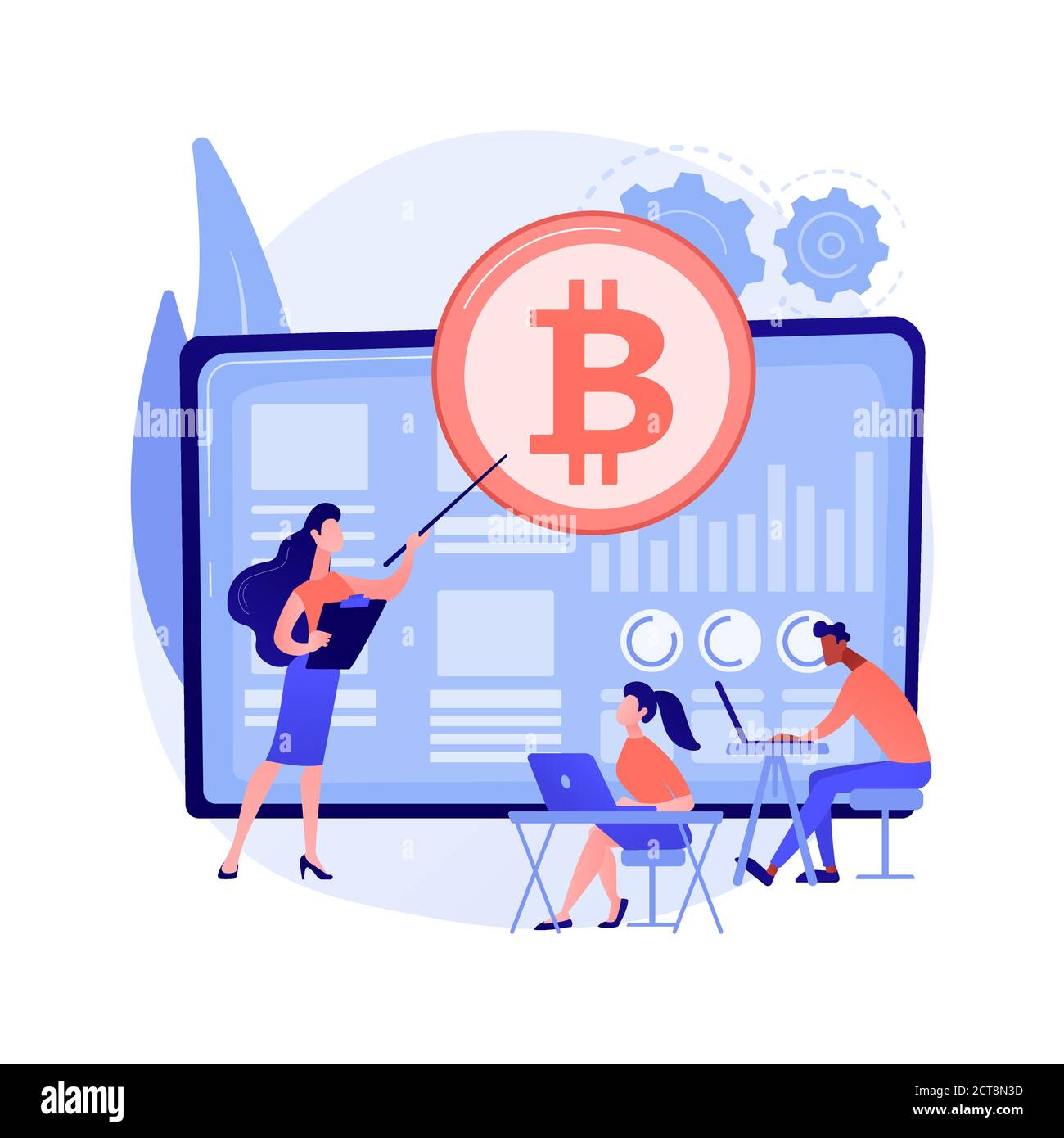 Cryptocurrency trading courses abstract concept vector illustration ...