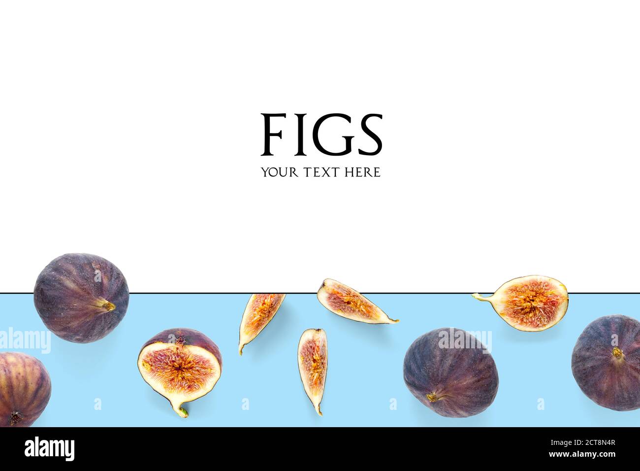 Creative layout of Fresh ripe figs. Food Photo. Figs on a white ...