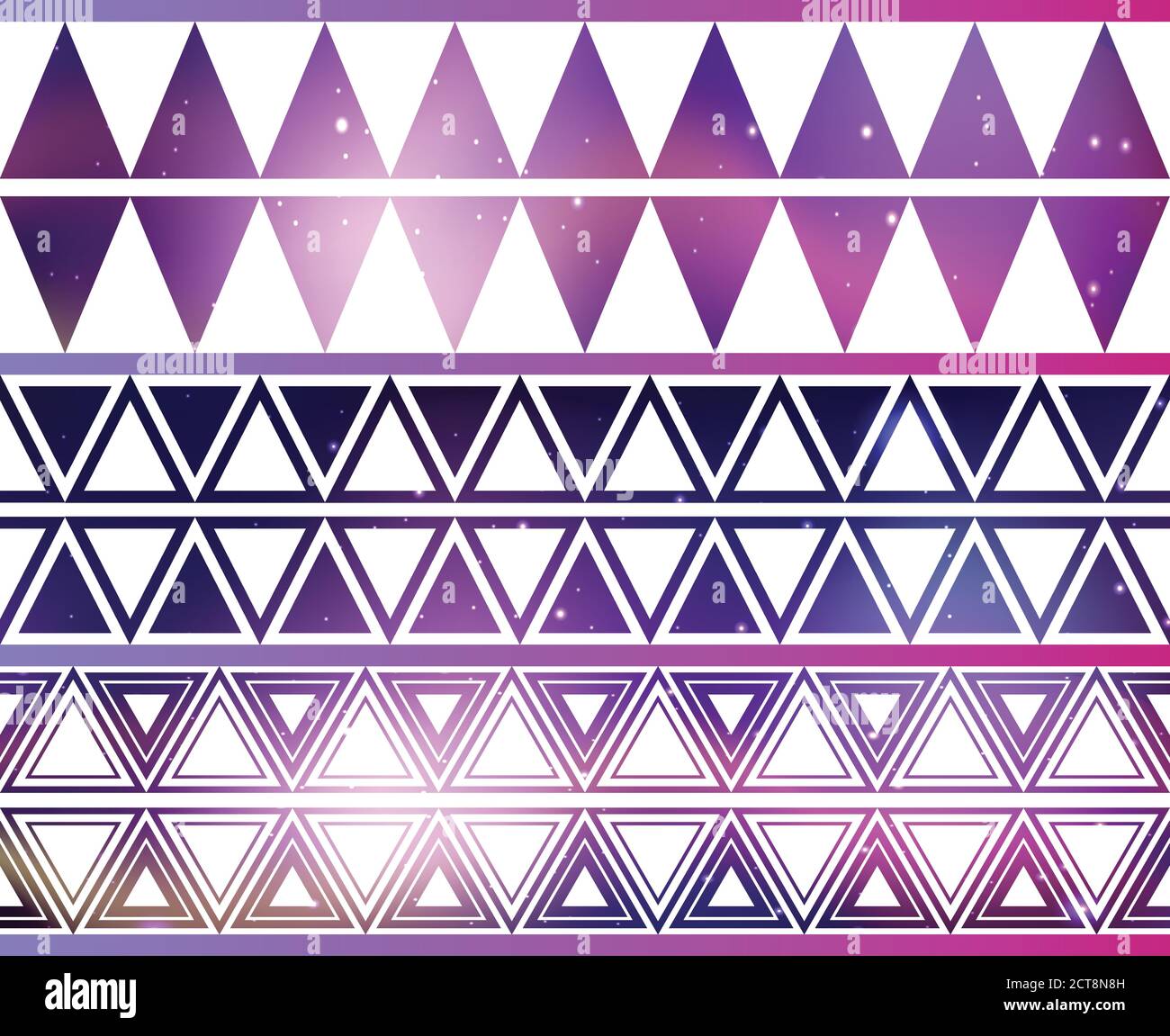 Set of cosmic geometric seamless borders. Vector ethnic pattern for ...