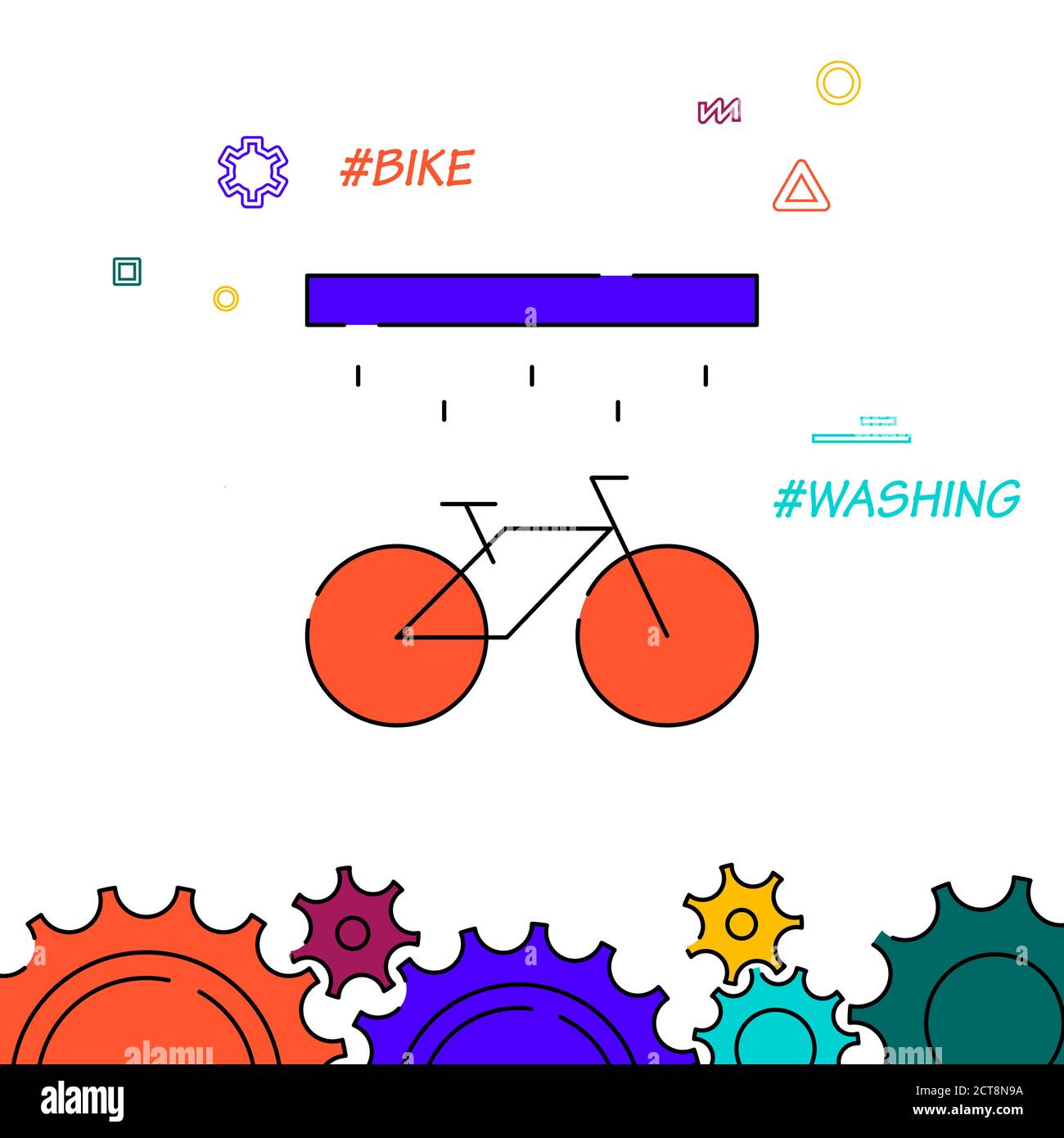 Bicycle washing filled line vector icon, simple illustration, related ...