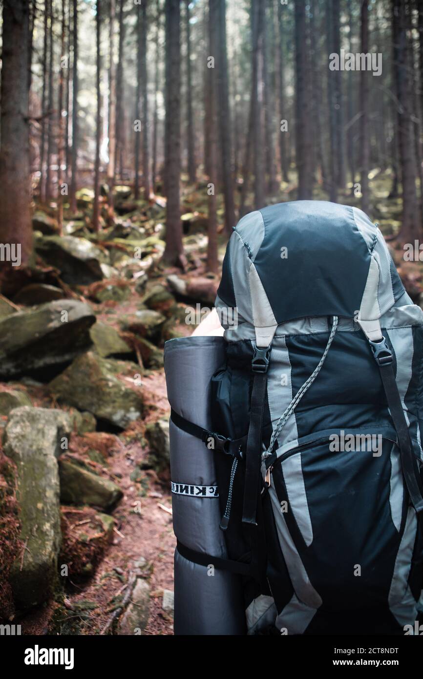 young hiker man in mountains. summer trekking path Stock Photo - Alamy