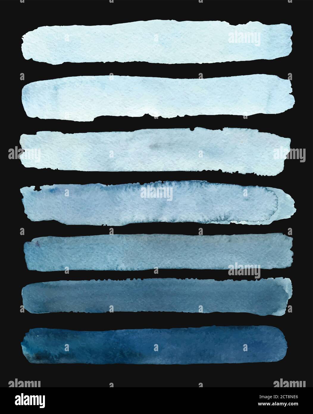 Set of blue gradient watercolor samples. Vector graphic Stock Vector ...