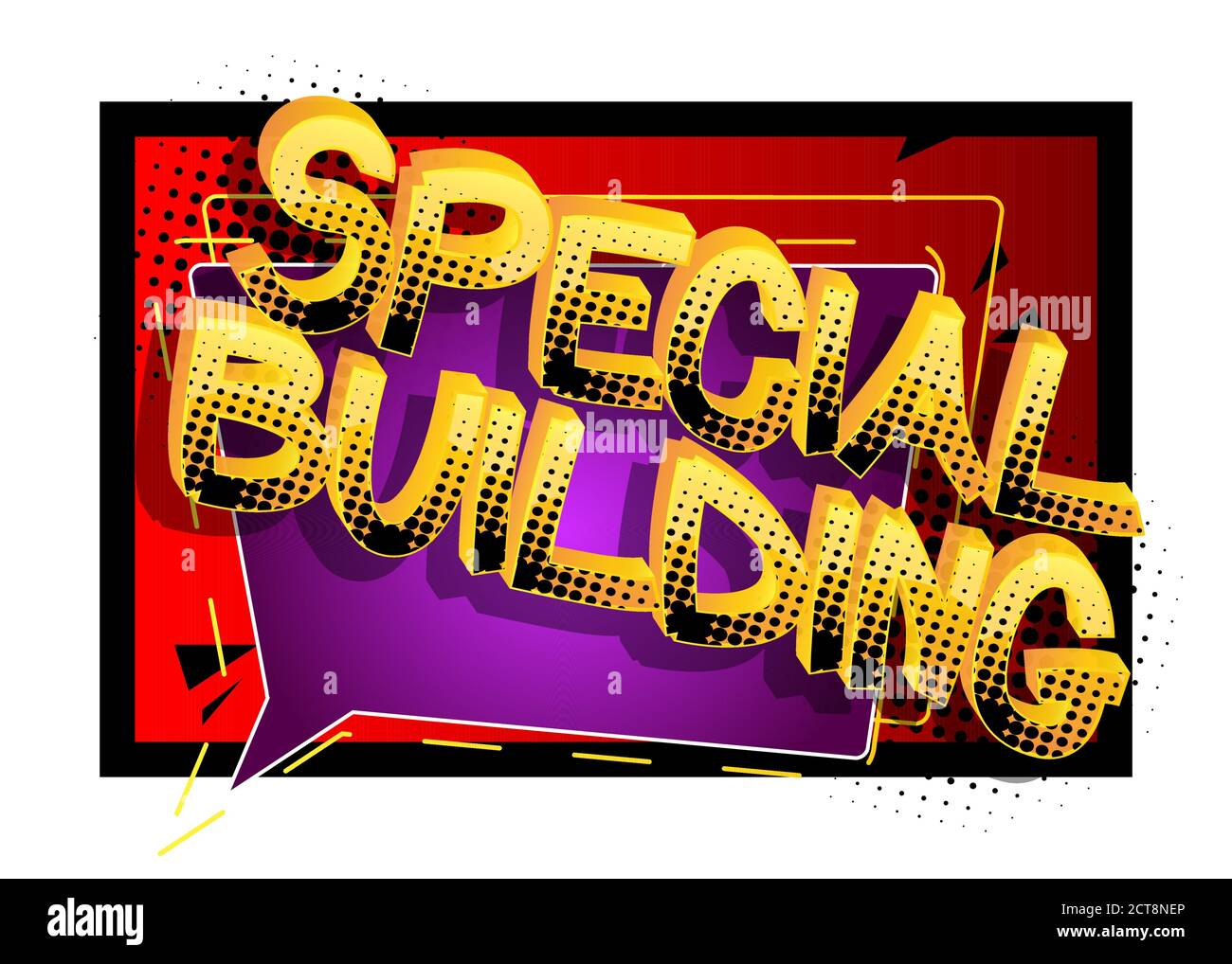 Special Building Comic book style cartoon words on abstract comics ...