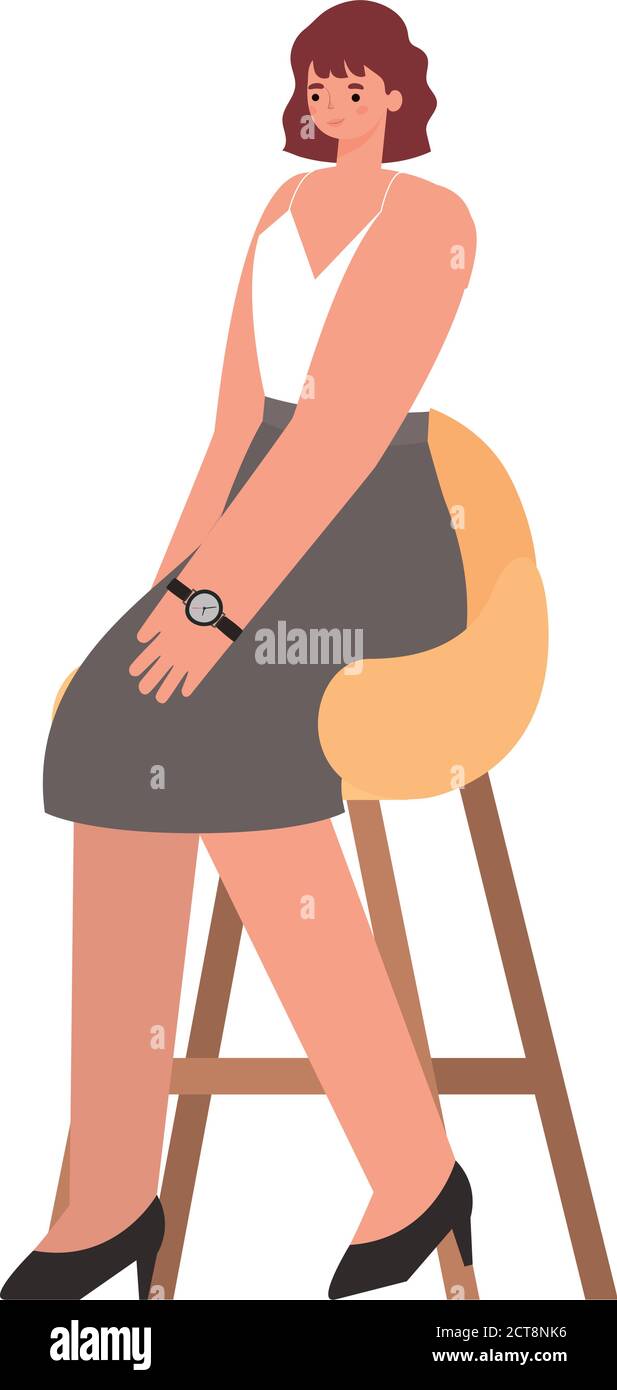 woman cartoon on chair vector design Stock Vector Image & Art - Alamy