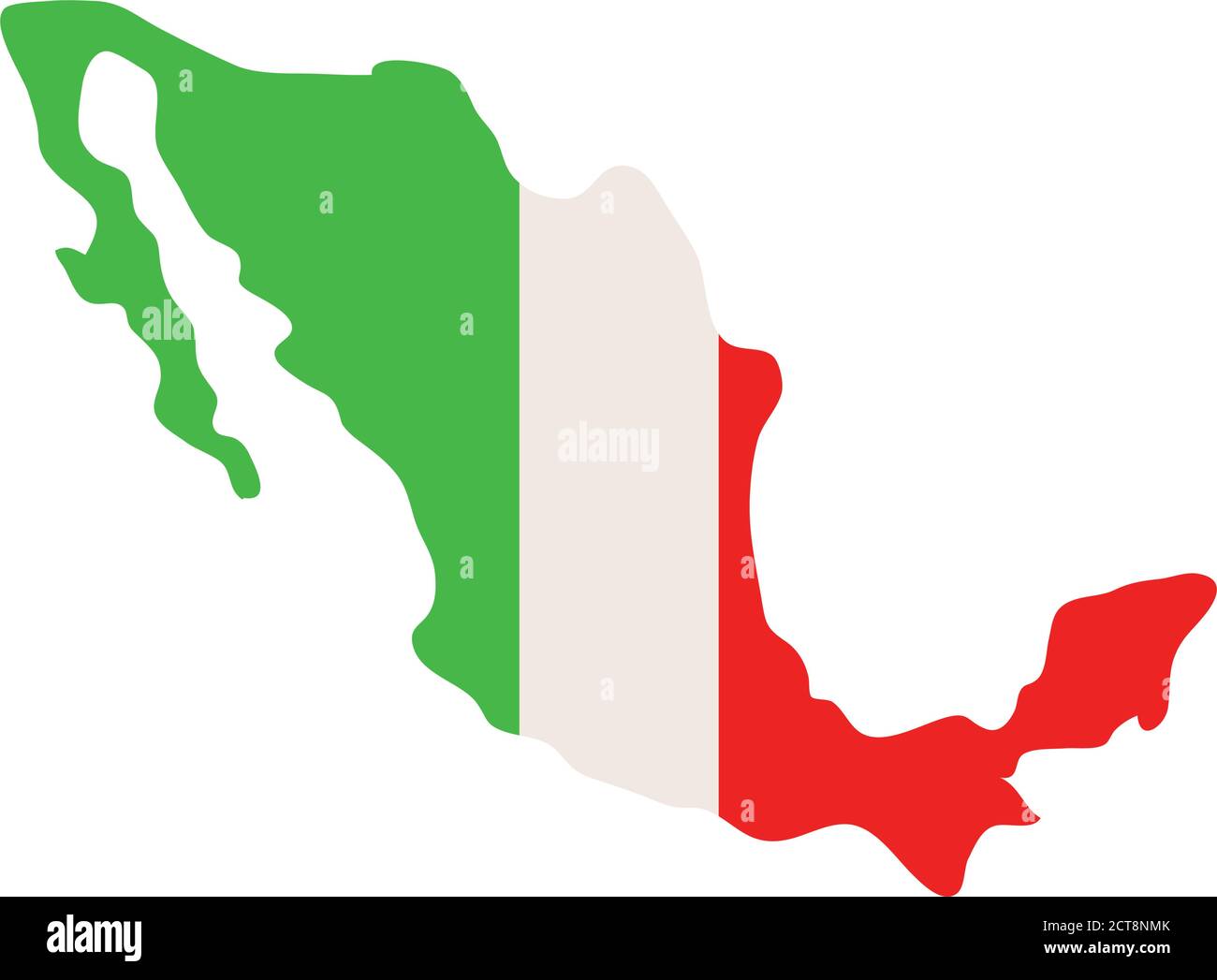 mexico map flag on white background vector illustration design Stock ...