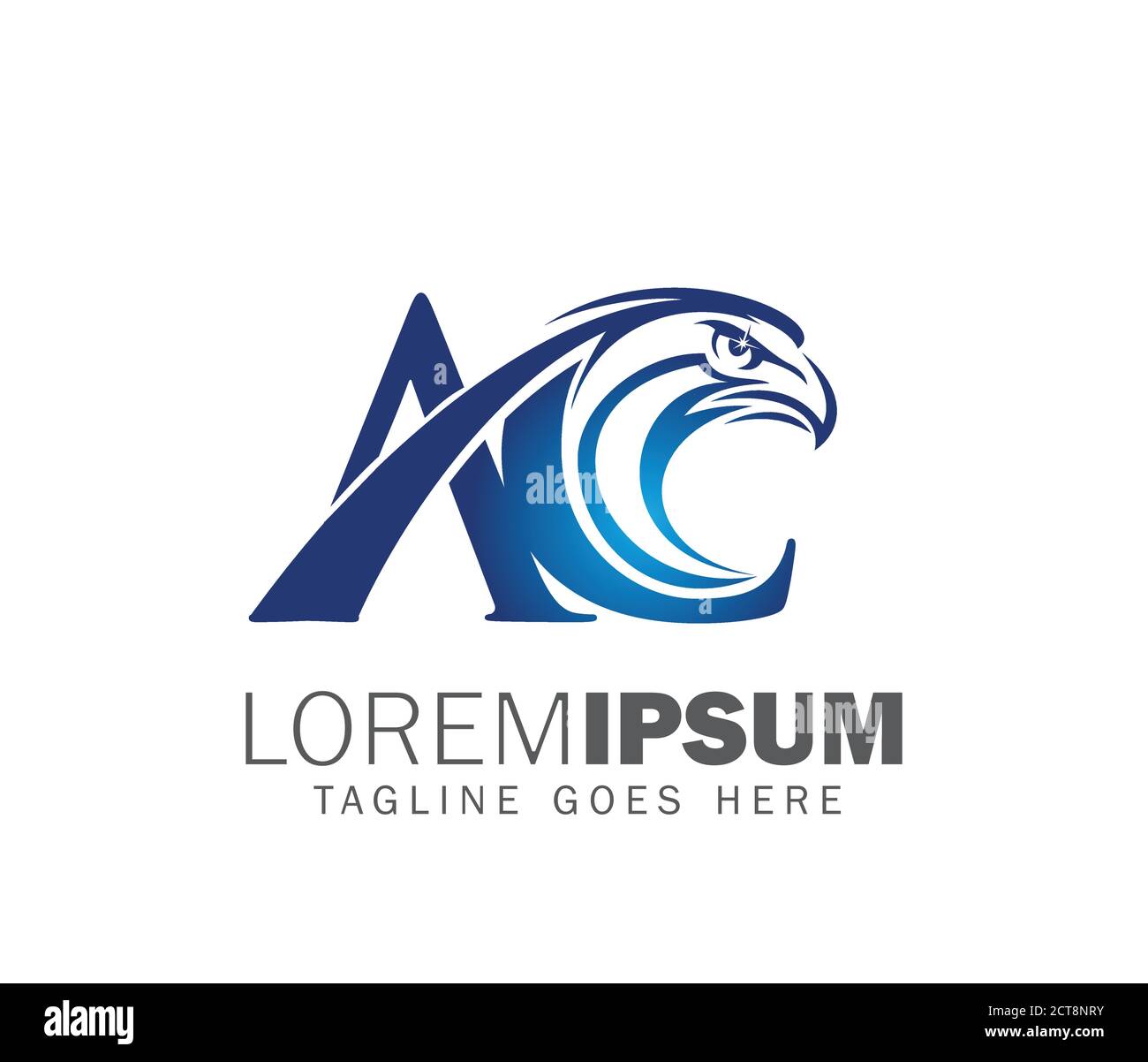 A vector illustration of Monogram initial letter AC logo sign in blue ...