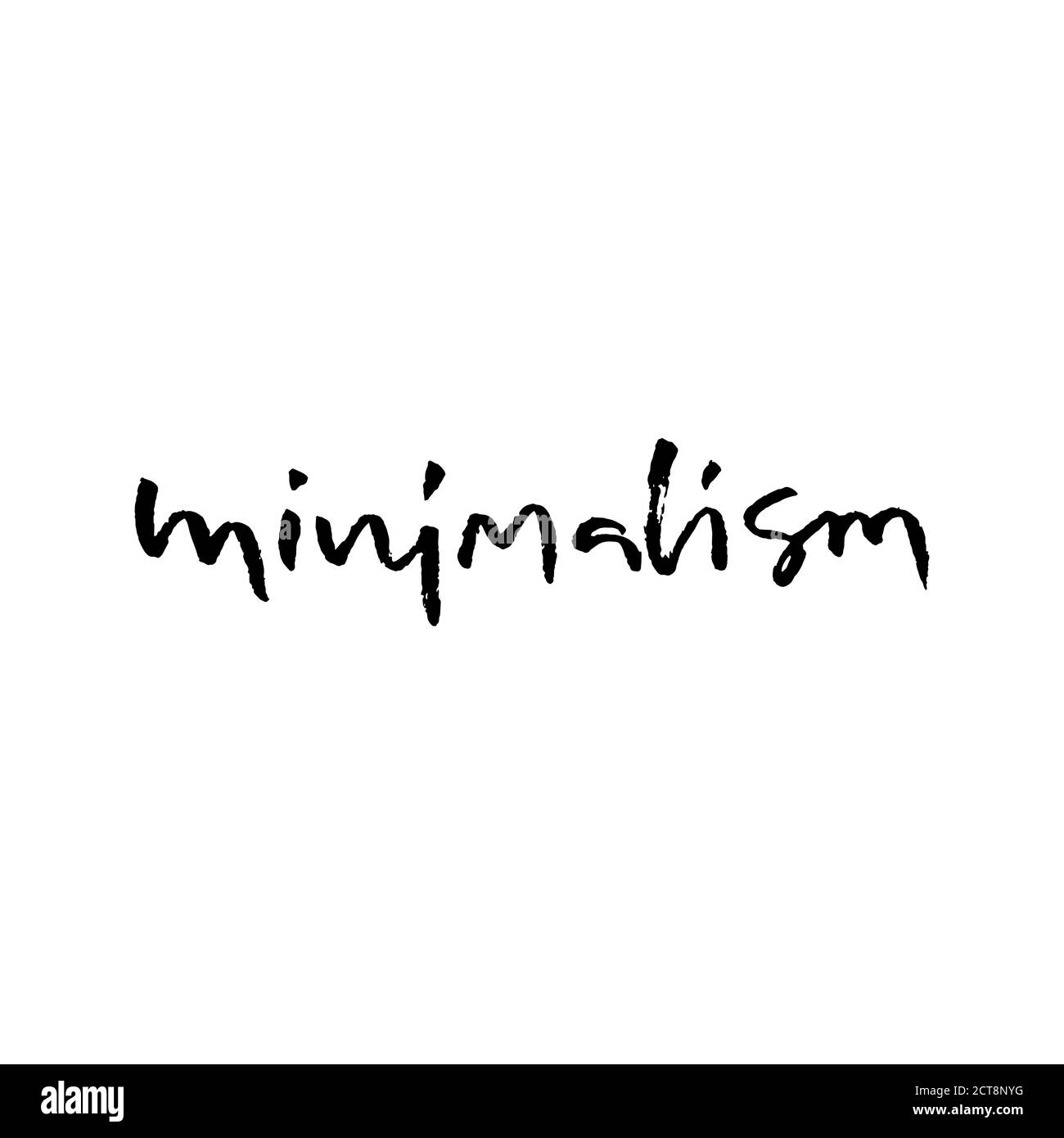 Minimalism. Hand drawn modern brush lettering. Typography banner. Ink ...