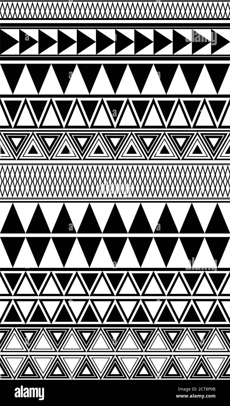 Set of black and white geometric seamless borders. Vector ethnic ...