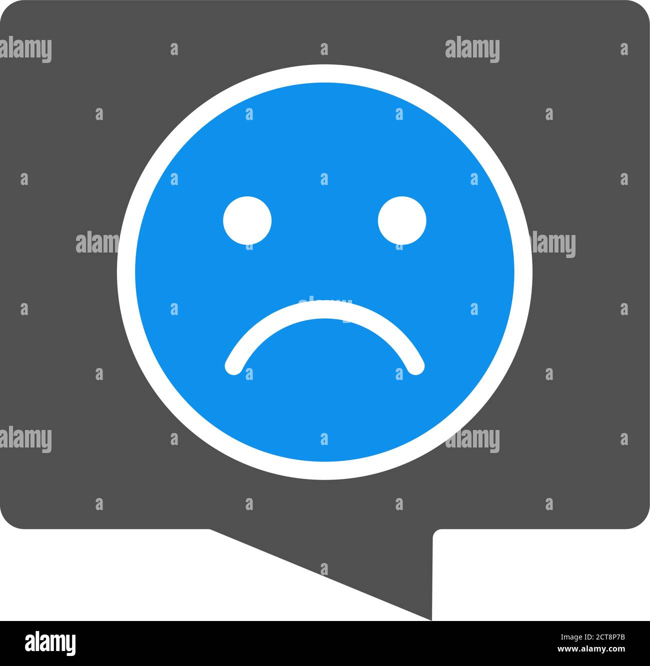 Speech bubble with sad face colored icon. Chat symbol, unpleasant ...