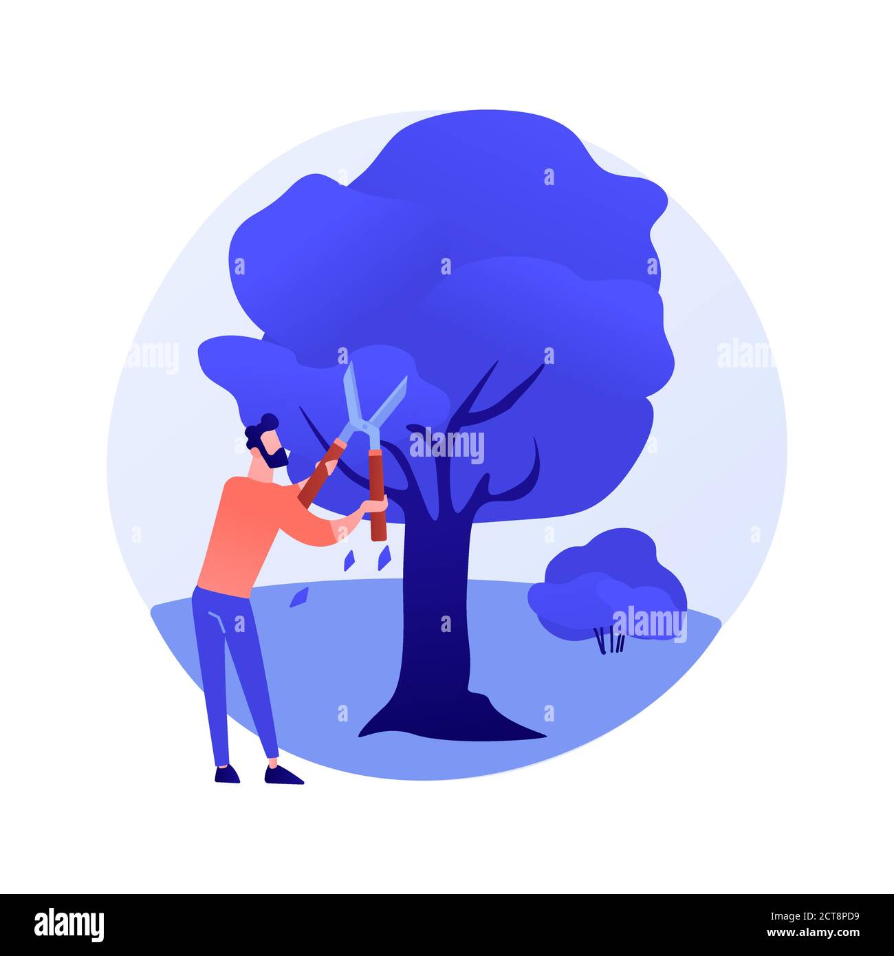 Cutting trees and shrubs abstract concept vector illustration Stock ...
