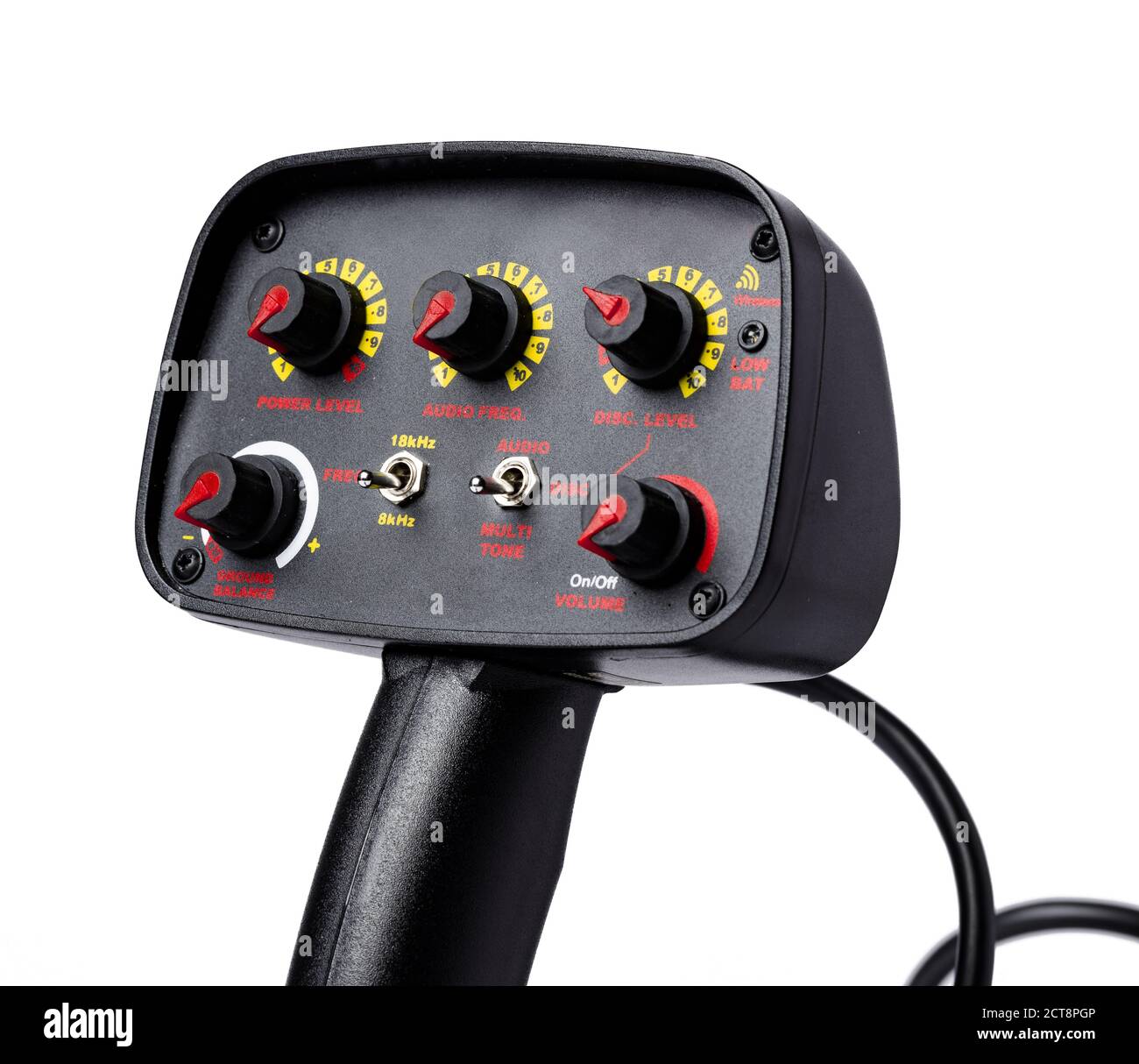 Metal detector parts isolated on white background Stock Photo - Alamy