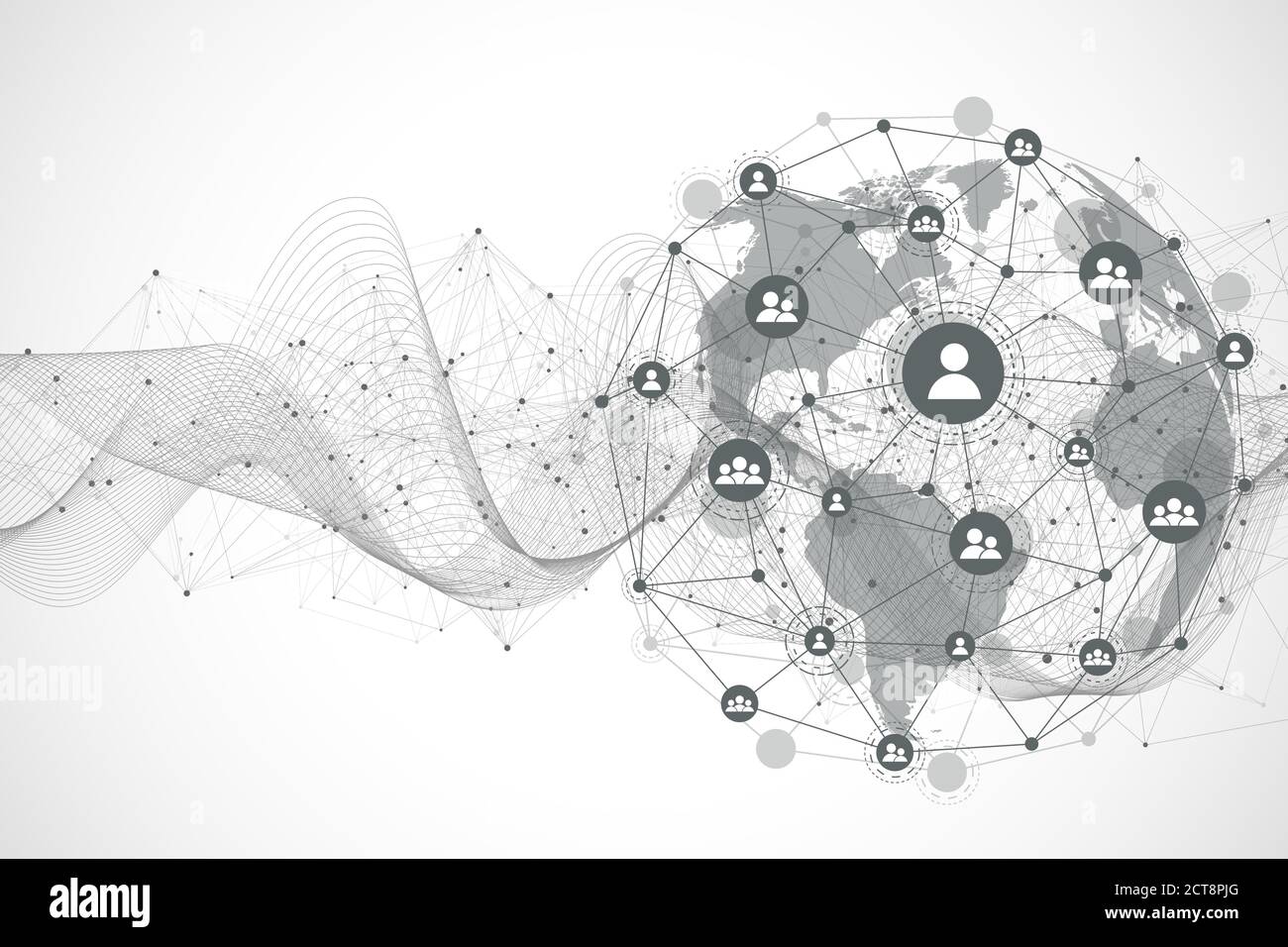 Global network connection. World map point and line composition concept ...