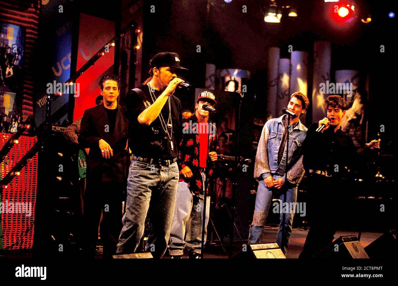 New Kids On The Block At The U.C.P. Telethon In 1991. Credit: John ...