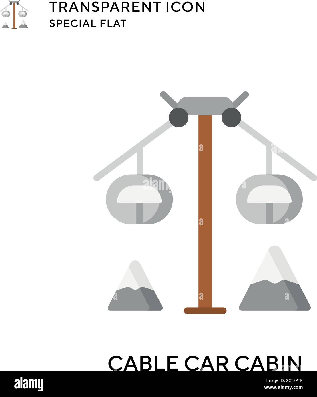 Cable car cabin vector icon. Flat style illustration. EPS 10 vector ...