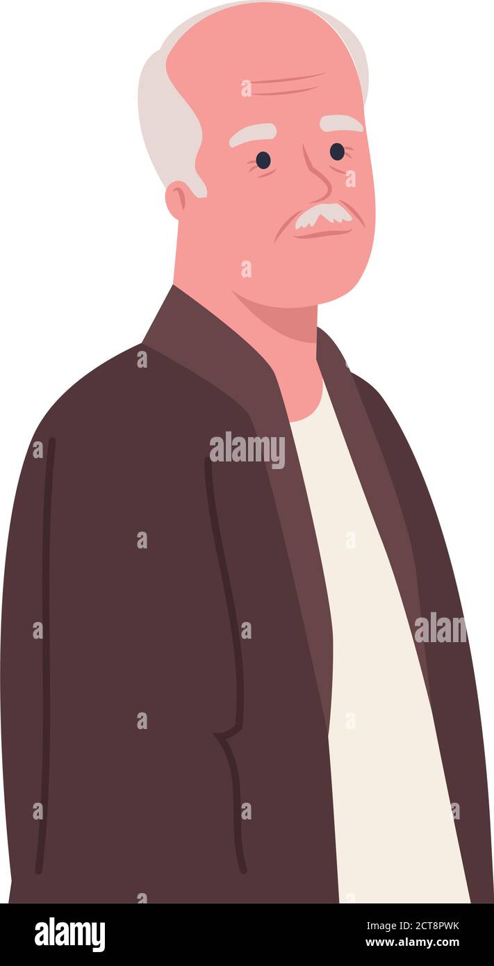 cute old man on white background vector illustration design Stock ...