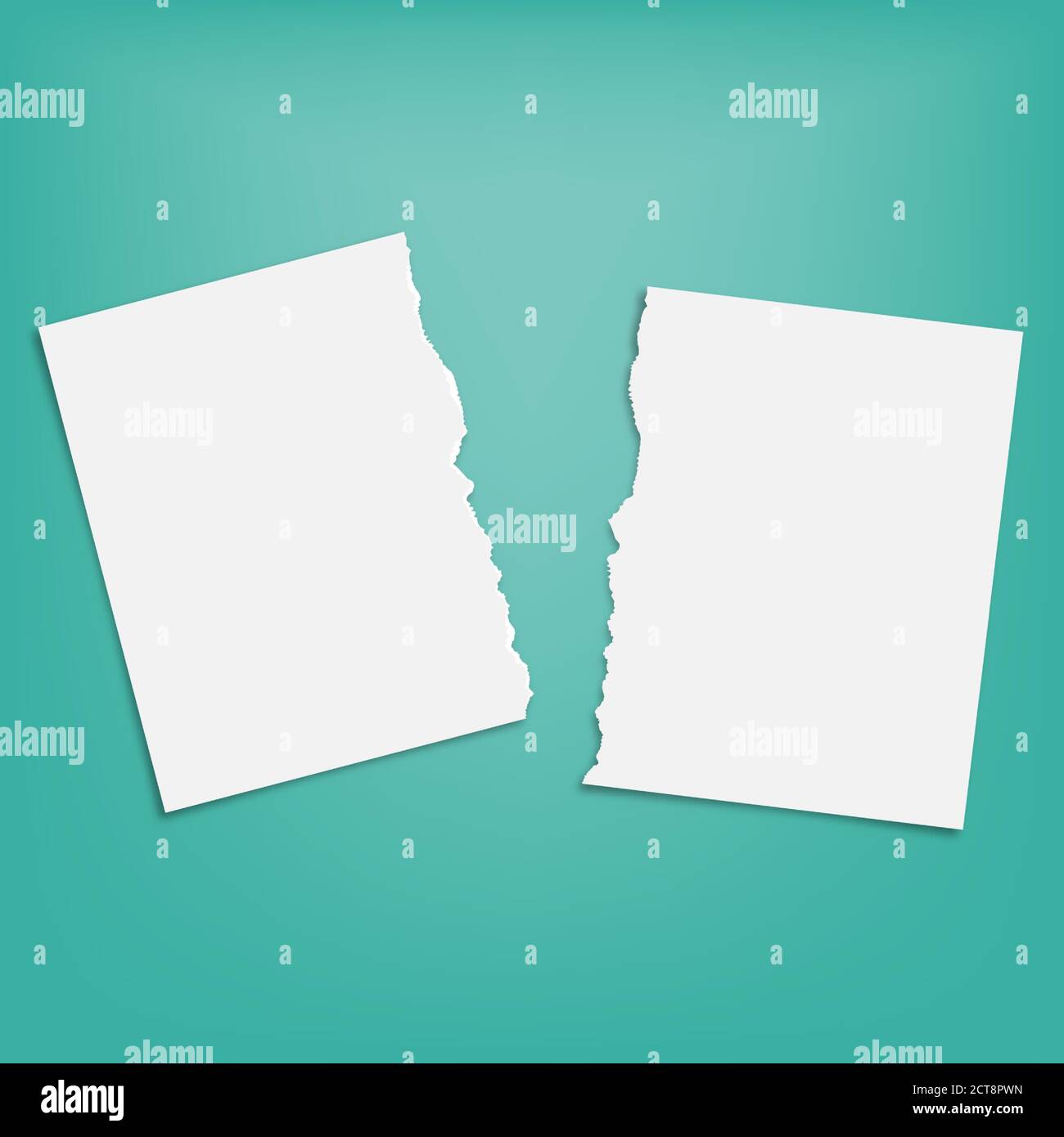 Torn square paper piece. Space for your text. Paper pieces with shadows ...