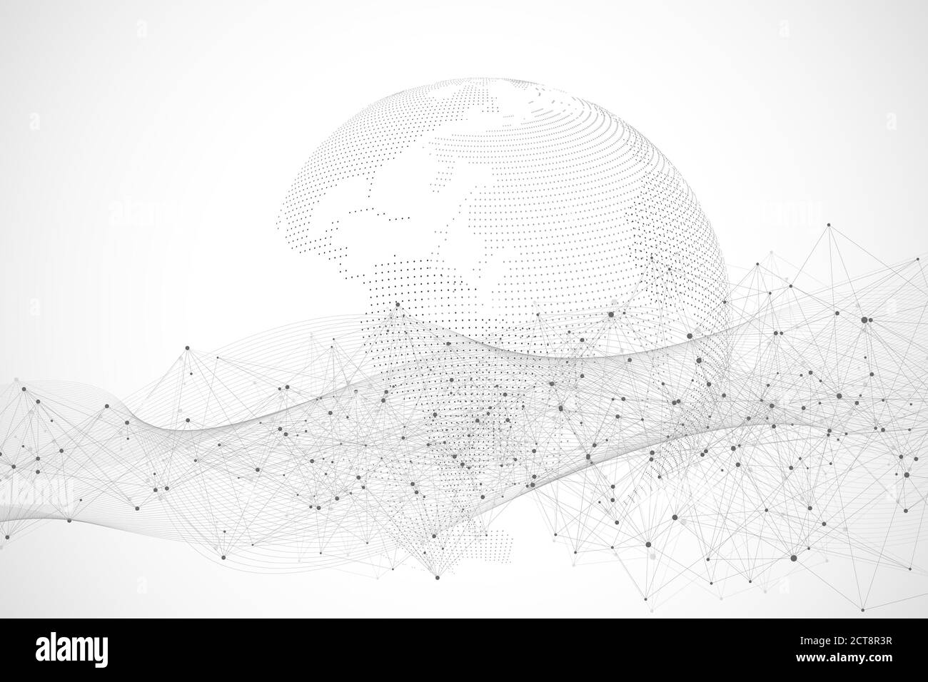 Global network connection. World map point and line composition concept ...