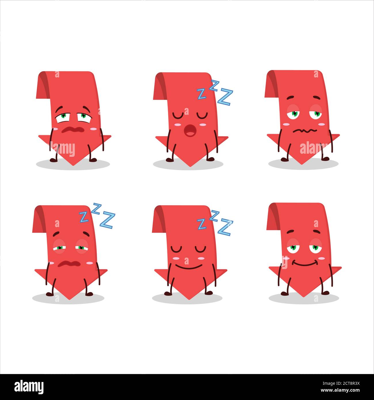 Cartoon character of arrow down with sleepy expression Stock Vector ...