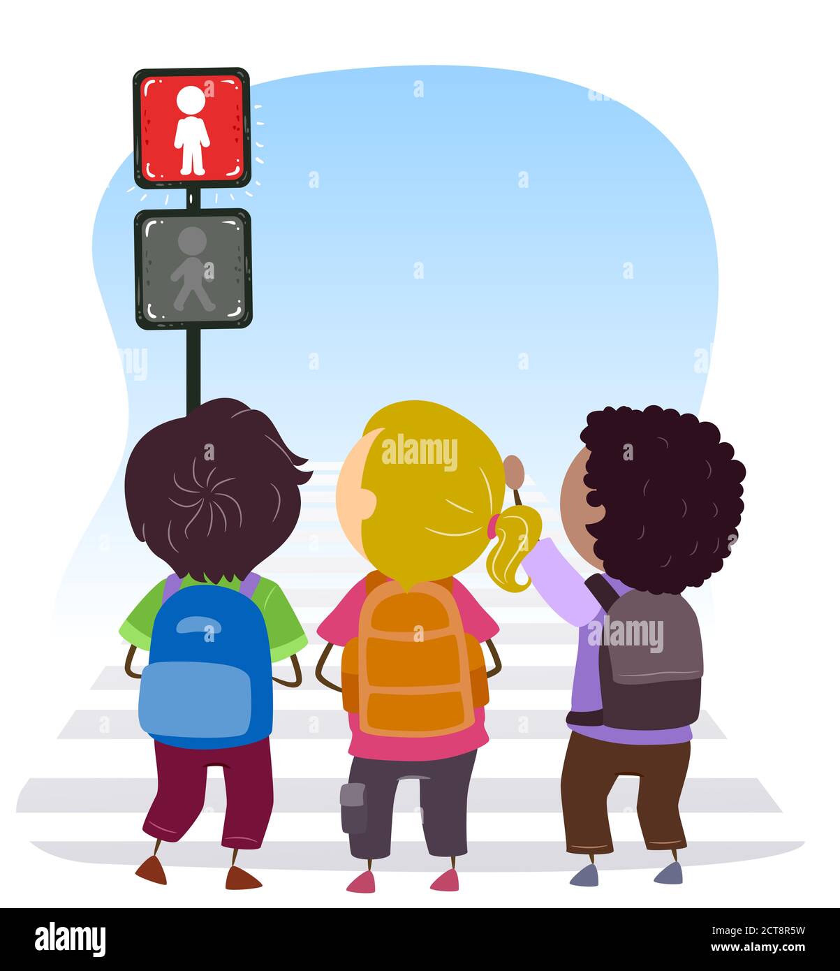 Traffic intersection child waiting Cut Out Stock Images & Pictures - Alamy