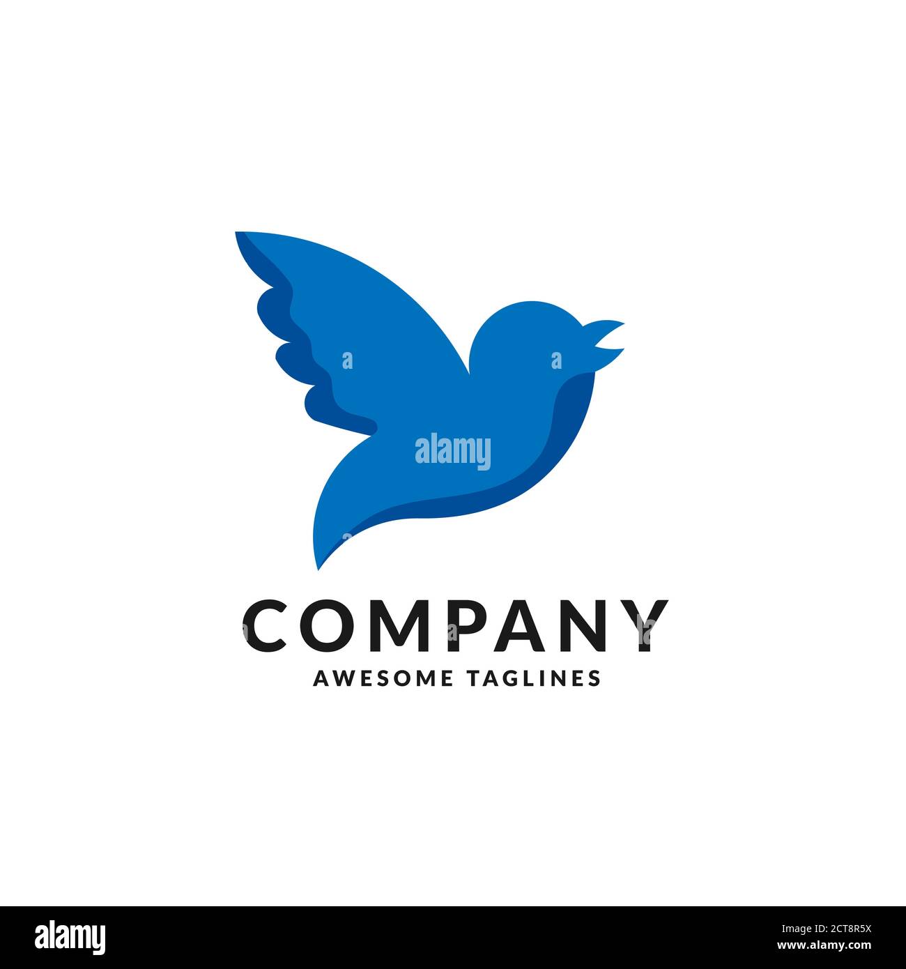 simple bold and strong blue bird fly symbol vector concept Stock Vector ...