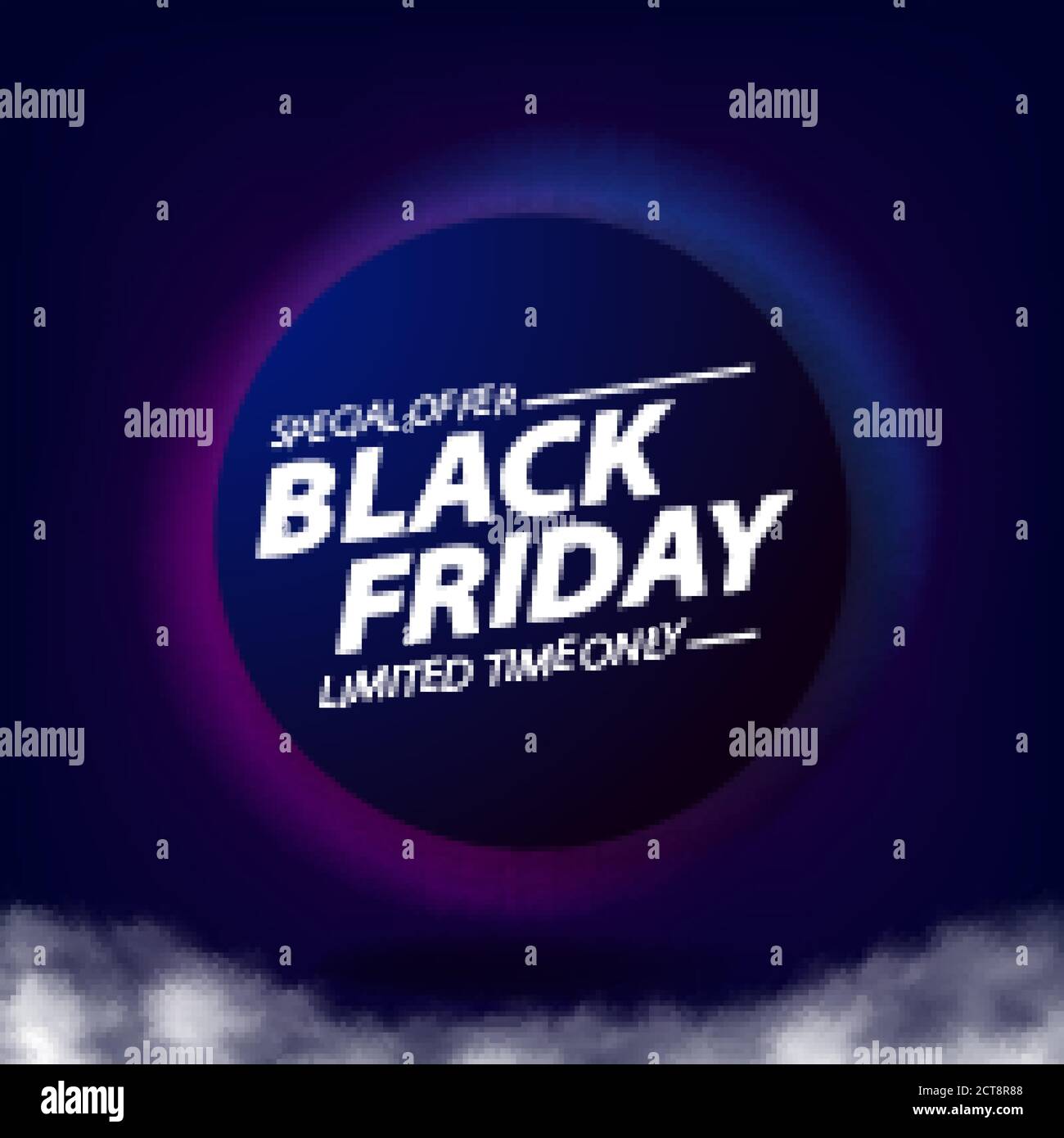 modern futuristic discount offer banner with neon color for black ...