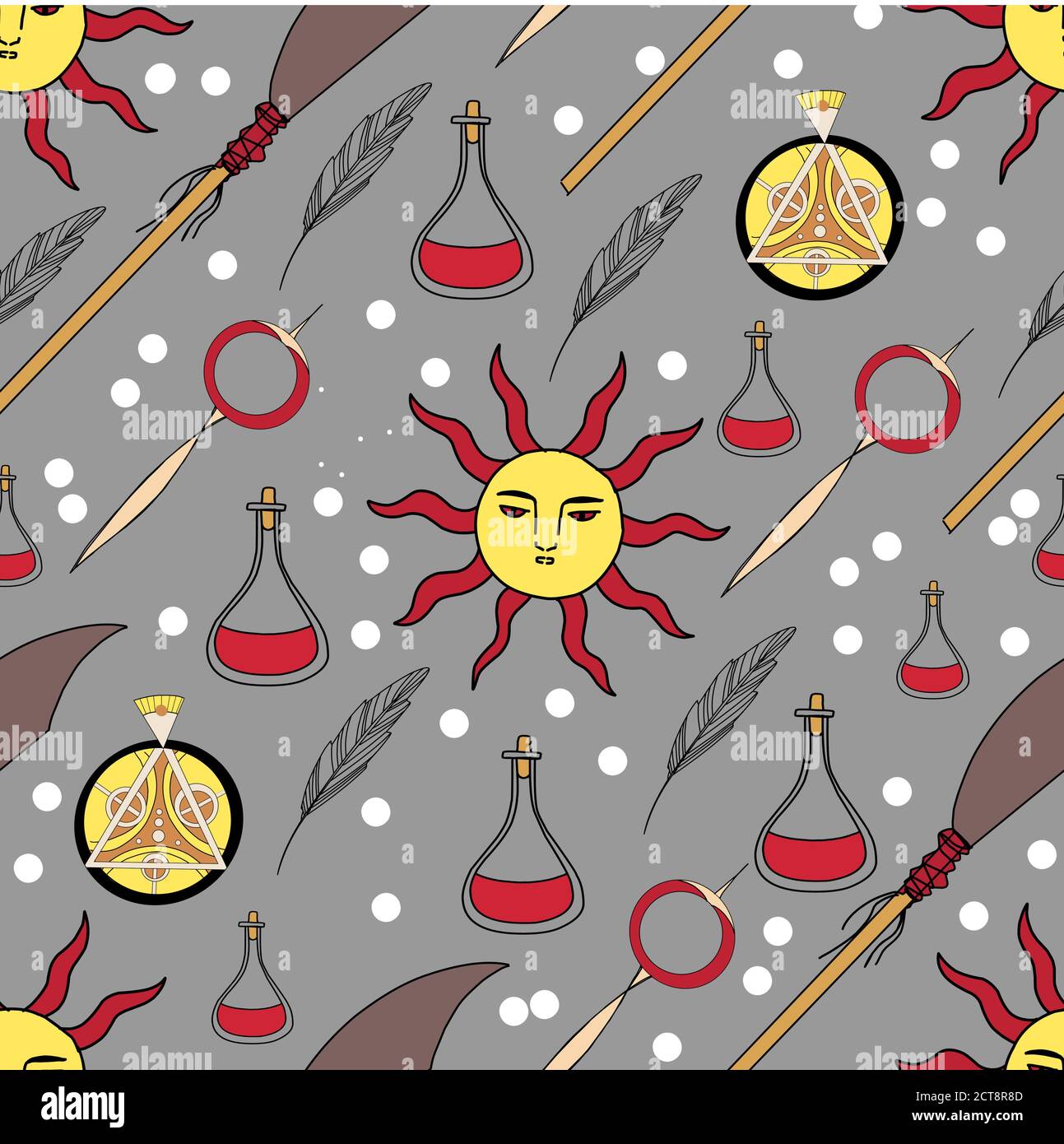 Magic pattern. Sun God.Sun worship. Magic drink Stock Vector Image ...