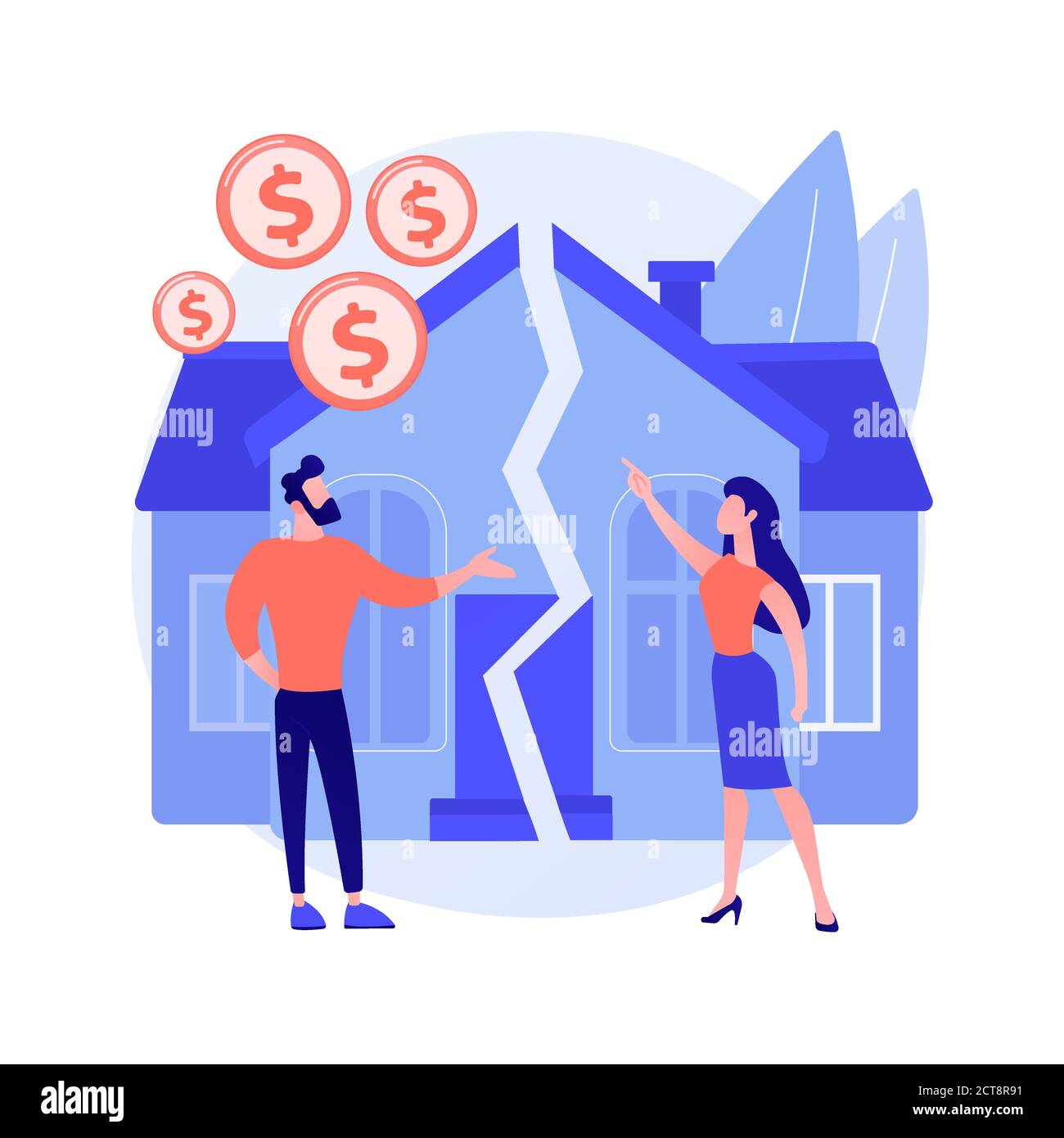 Property division abstract concept vector illustration Stock Vector ...