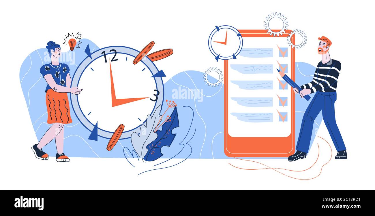 Business people professional team works together at clock and timetable ...