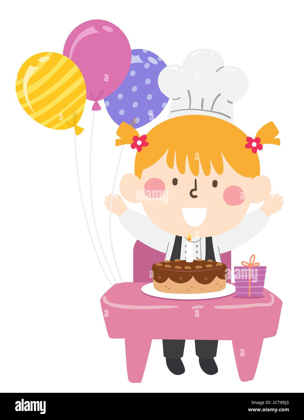 Cartoon kid wearing chef hat Cut Out Stock Images & Pictures - Alamy