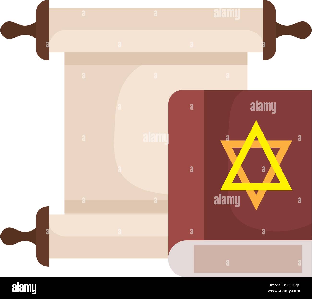 jew bible book with papyrus scroll on white background vector ...