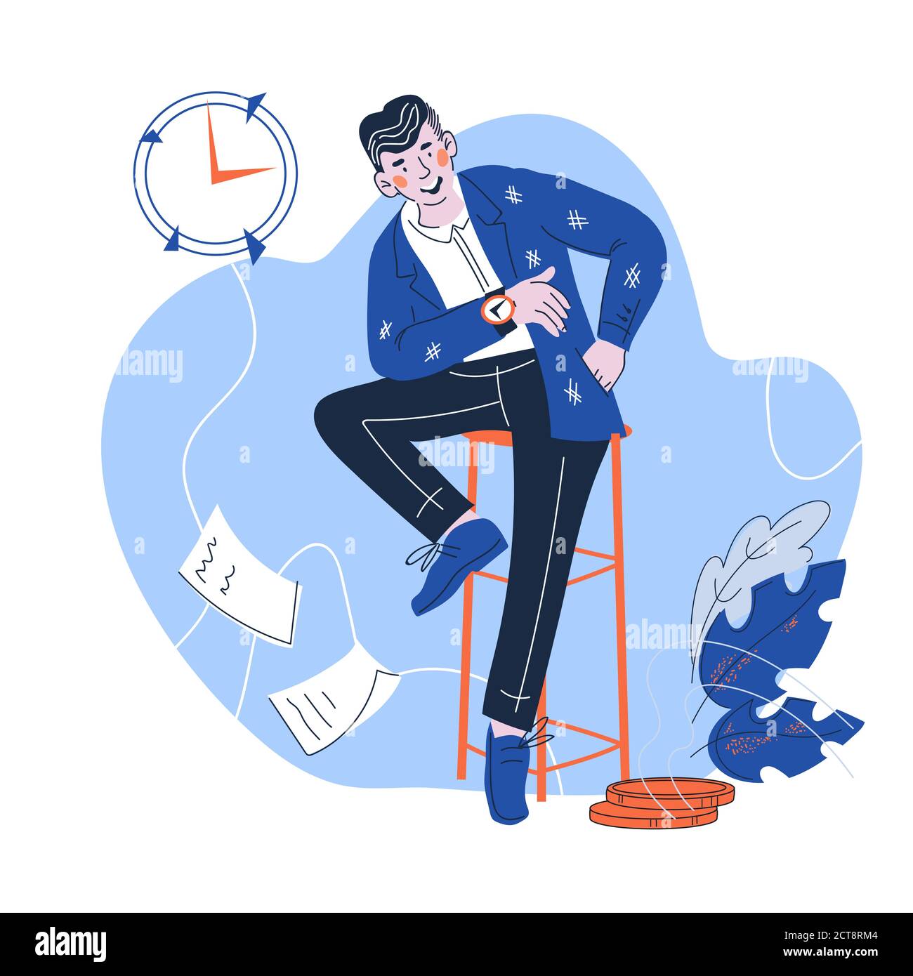 Time management and organization of work, career planning. Vector ...