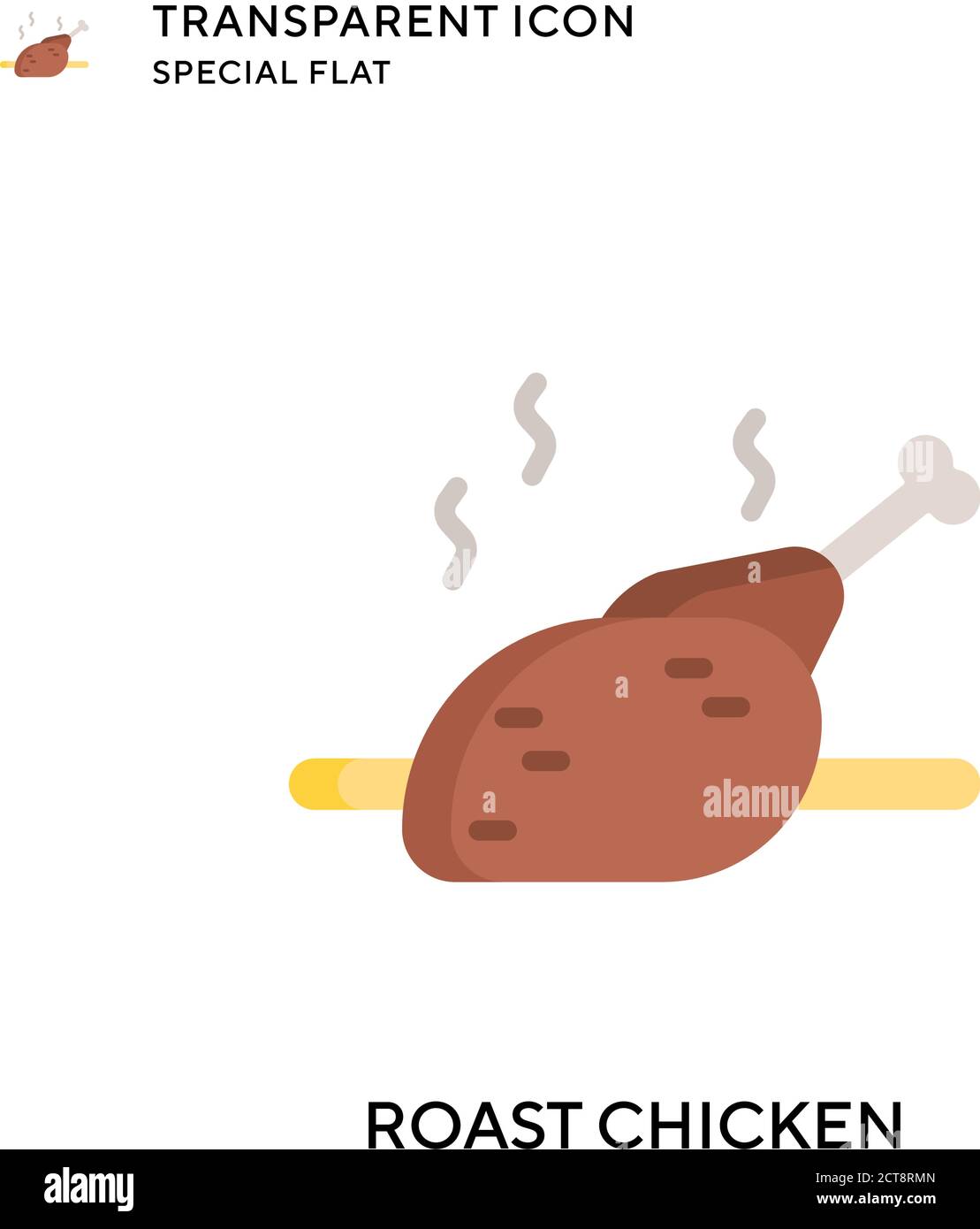 Roast chicken vector icon. Flat style illustration. EPS 10 vector Stock ...